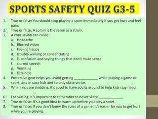 Sport safety and injury prevention | PPTX