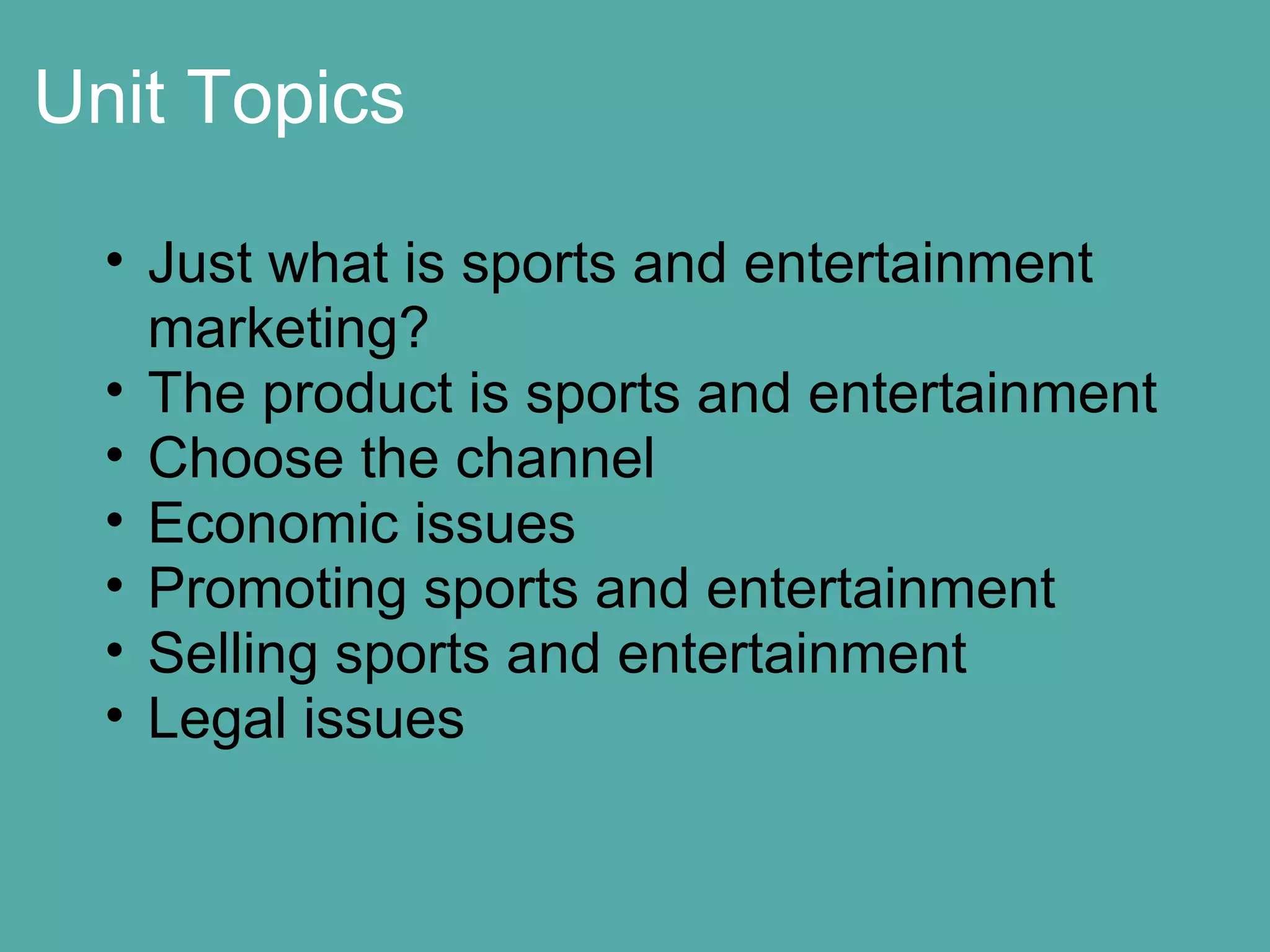 Sports and Entertainment Marketing | PPT