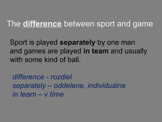 Sports and games | PPT