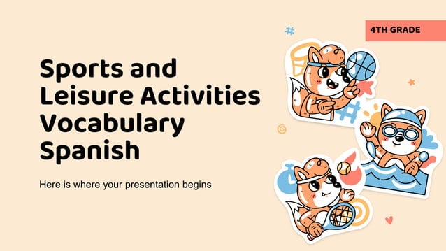 Sports and Leisure Activities Vocabulary - Spanish - 4th grade by ...