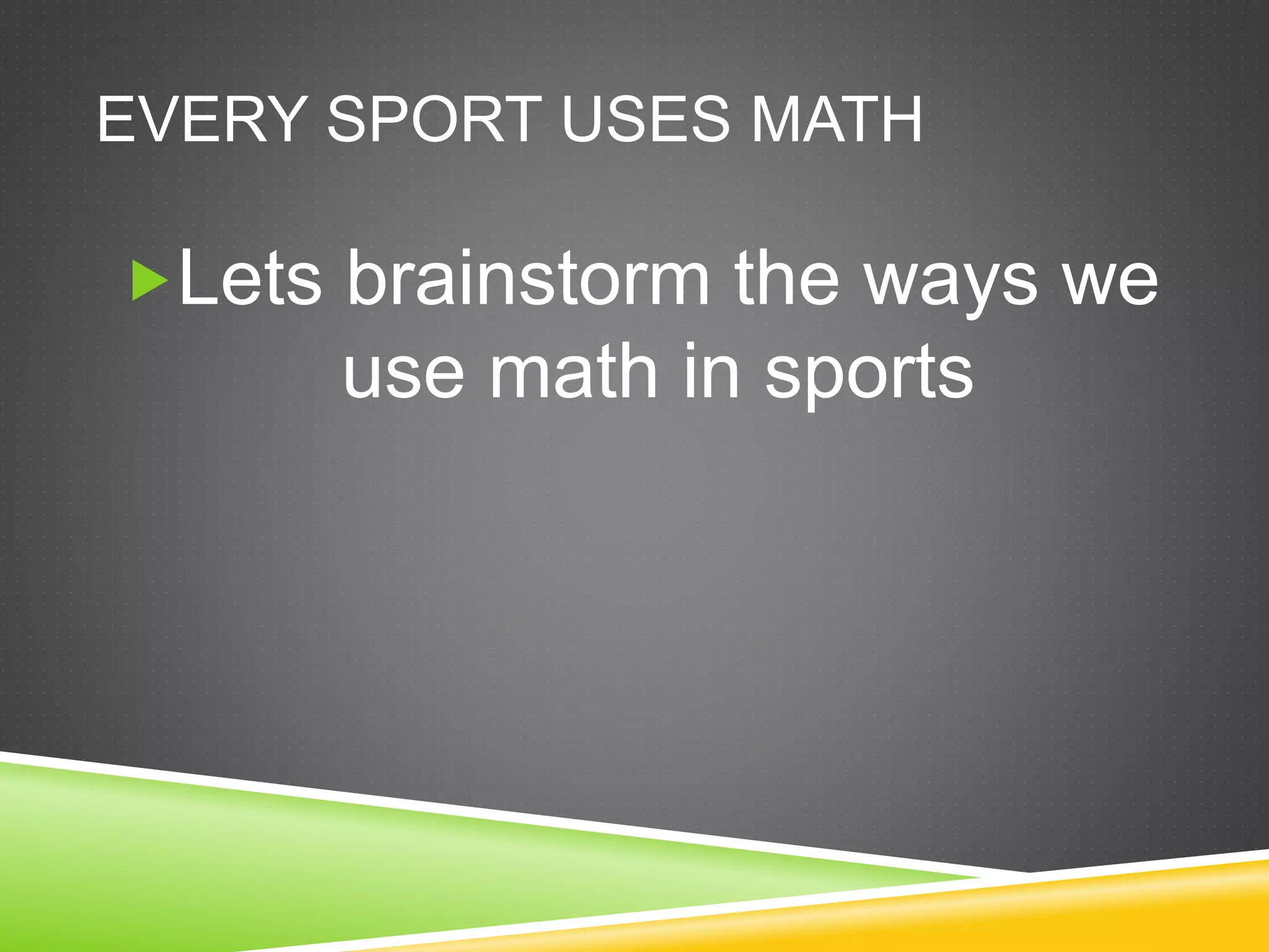 Sports and math | PPT