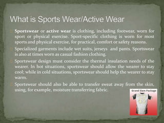 Sports athletic clothing | PPTX