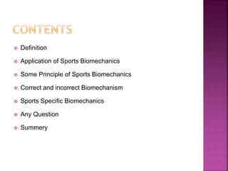 Sports biomechaniscs | PPTX