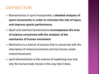 Sports biomechaniscs | PPTX