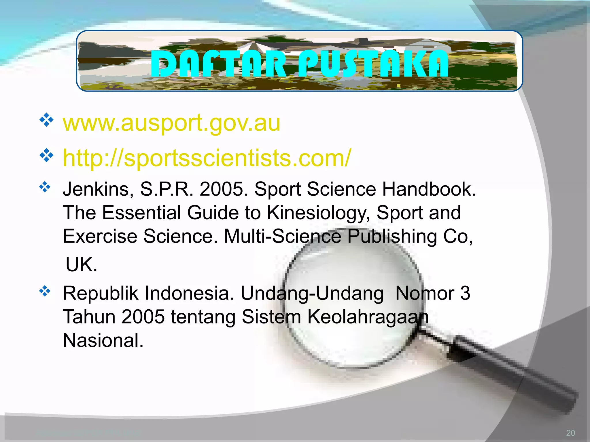 Sport Science untuk Pencapaian Prestasi Olahraga | PPT