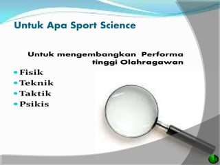 Sport Science untuk Pencapaian Prestasi Olahraga | PPT