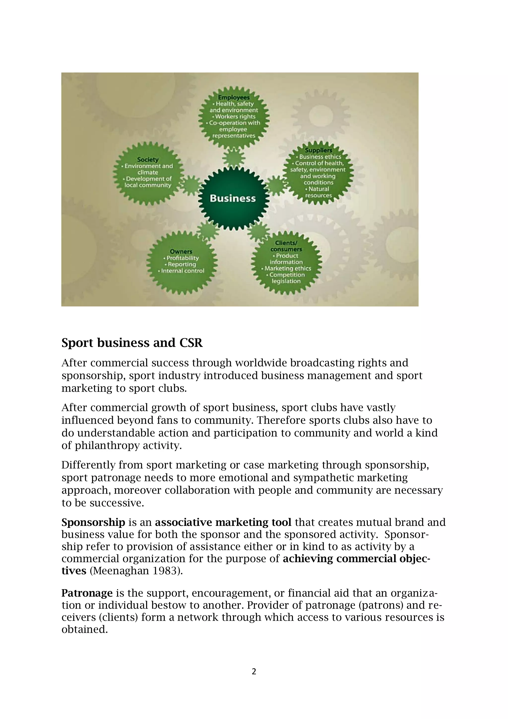 Sports club and corporate social responsibility | PDF