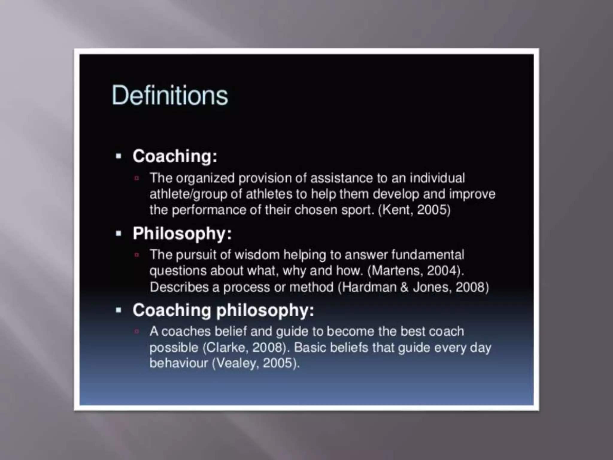 Sports Coaching philosophy | PPTX