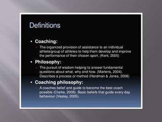 Sports Coaching philosophy | PPTX