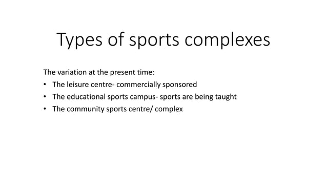 Sports complex | PPTX | Swimming | Sports