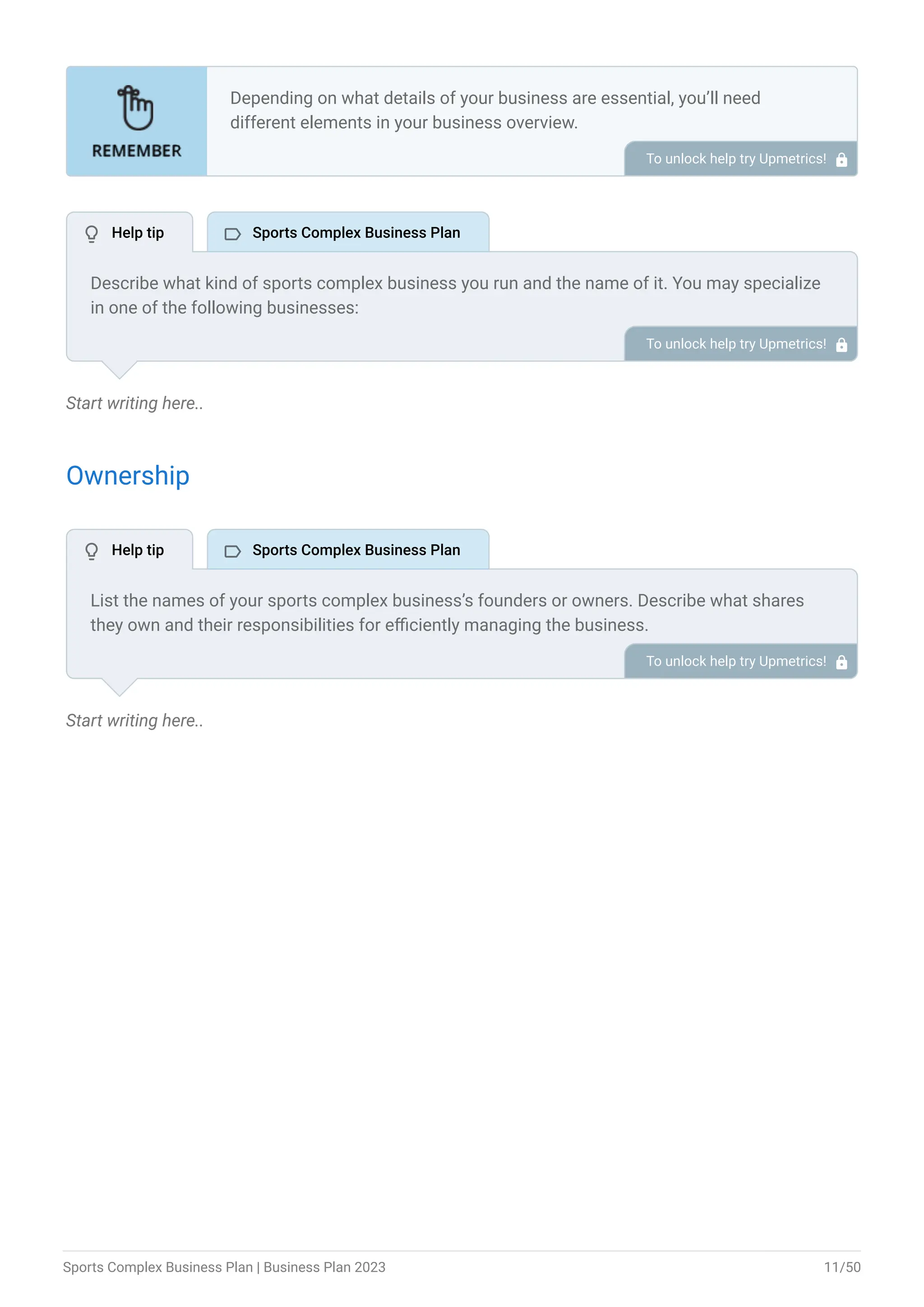 Sports Complex Business Plan Example . | PDF