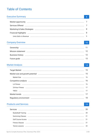 Sports Complex Business Plan Example . | PDF