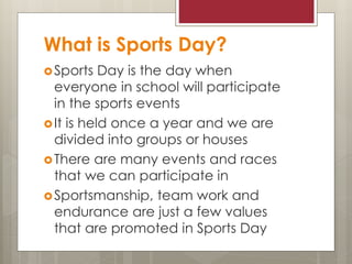Sports day group writing | PPTX