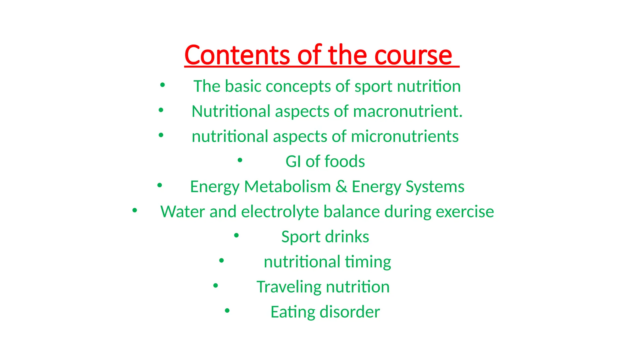 Sports & Exercise Nutrition (1).pptx for masters degree | PPTX