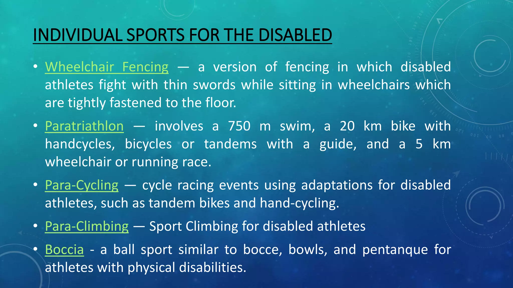 Sports for disabled | PPTX