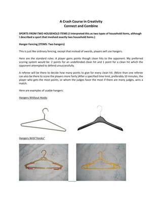 Sports from household items | DOCX | Bowling | Sports