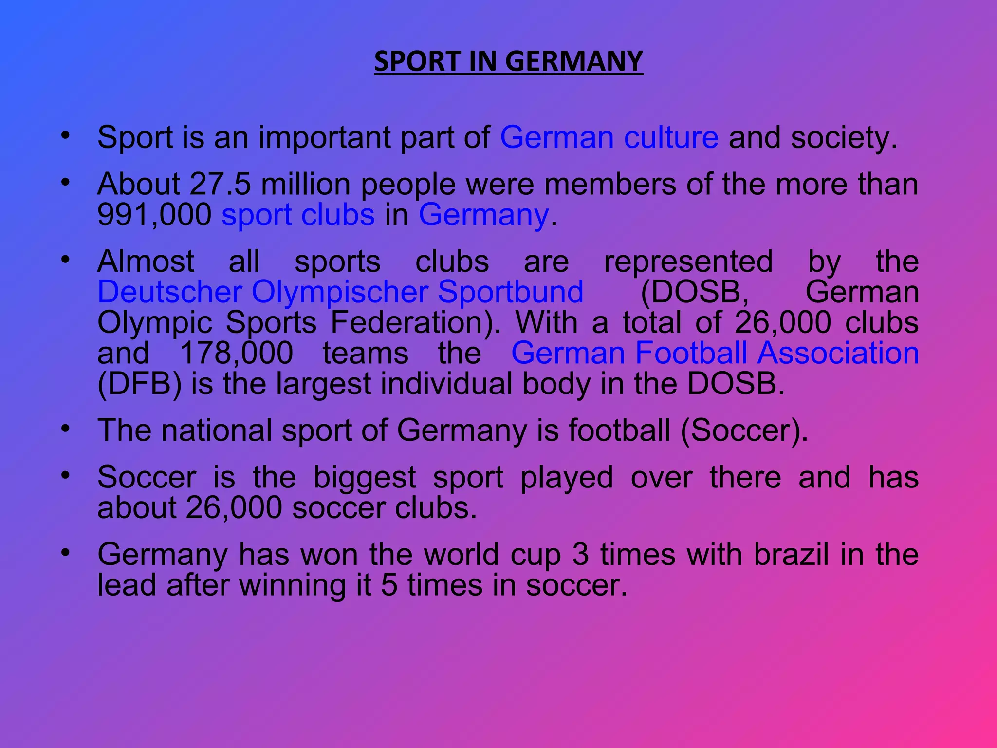 Sports in germany | PPT