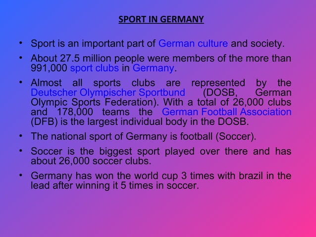 Sports in germany | PPT