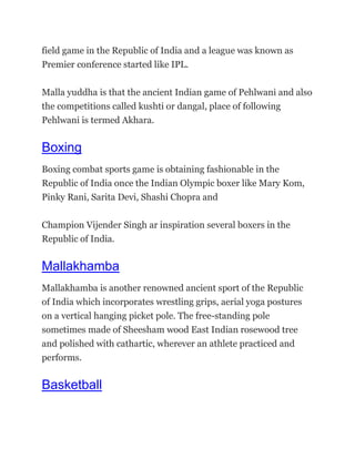 Sports in India! | PDF
