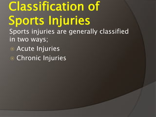 Sports injuries | PPTX