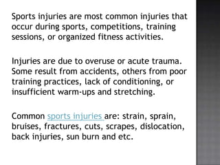 Sports injuries & best ways to prevent them | PPTX