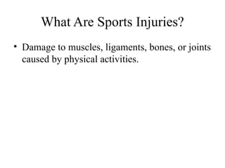 Sports Injuries rehabilitation Presentation | PPTX
