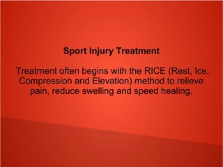 Sports injury prevention tips & treatment | PPT