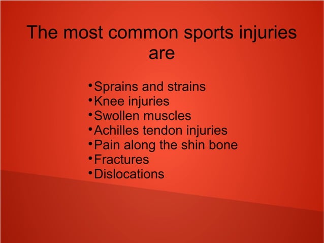 Sports injury prevention tips & treatment | PPT