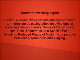 Sports injury prevention tips & treatment | PPT