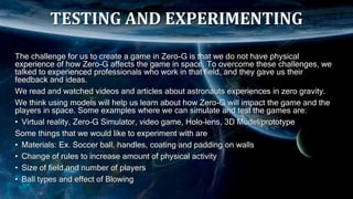 Sports in Zero Gravity | PPT
