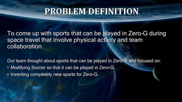 Sports in Zero Gravity | PPT