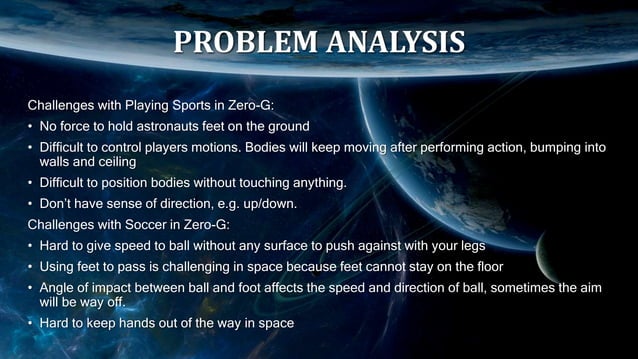 Sports in Zero Gravity | PPT