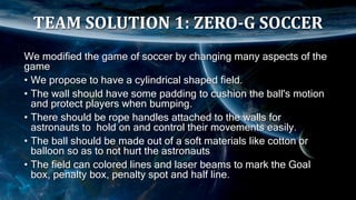 Sports in Zero Gravity | PPT