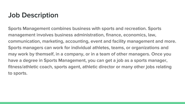 Sports Management Career Jillian Murphy | PPTX | College Sports | Sports