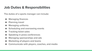Sports Management Career Jillian Murphy | PPTX