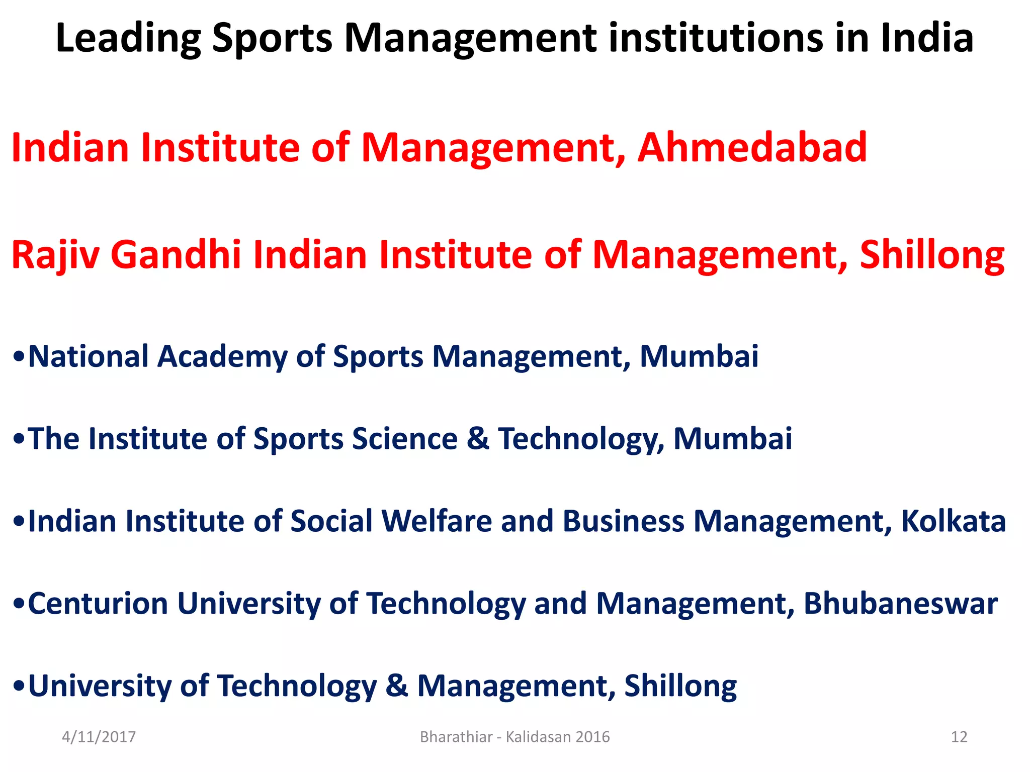 Sports management in india | PPTX