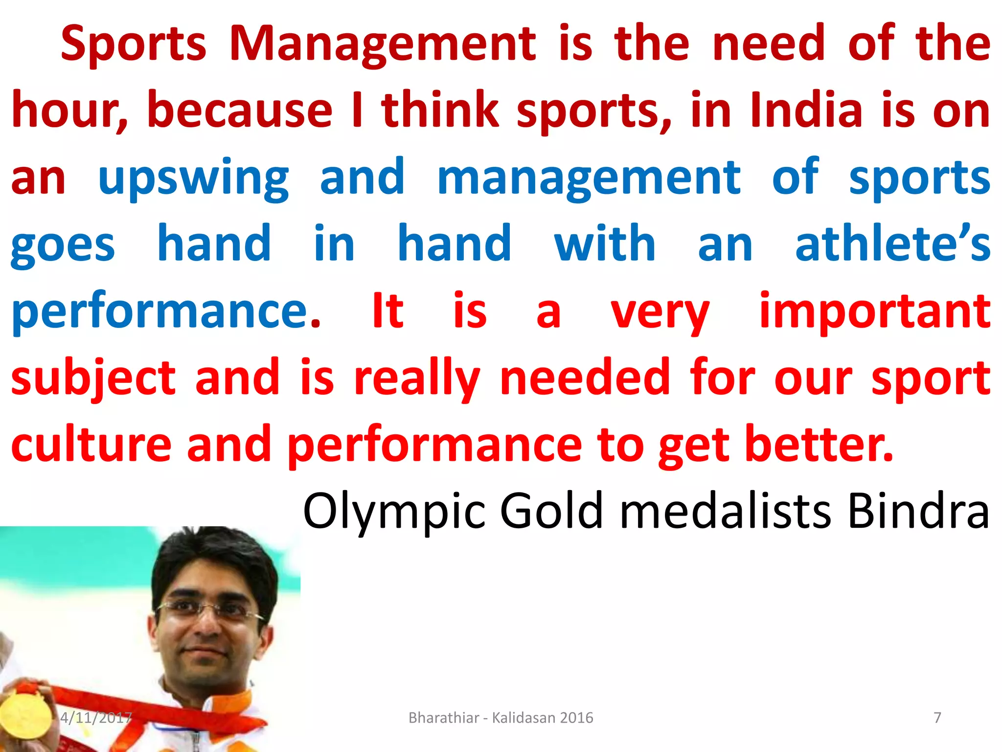 Sports management in india | PPTX