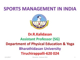 Sports management in india | PPTX