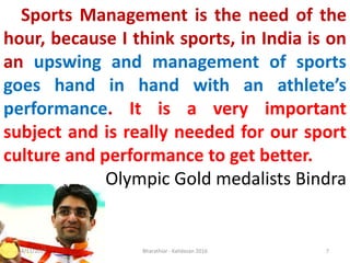 Sports management in india | PPTX