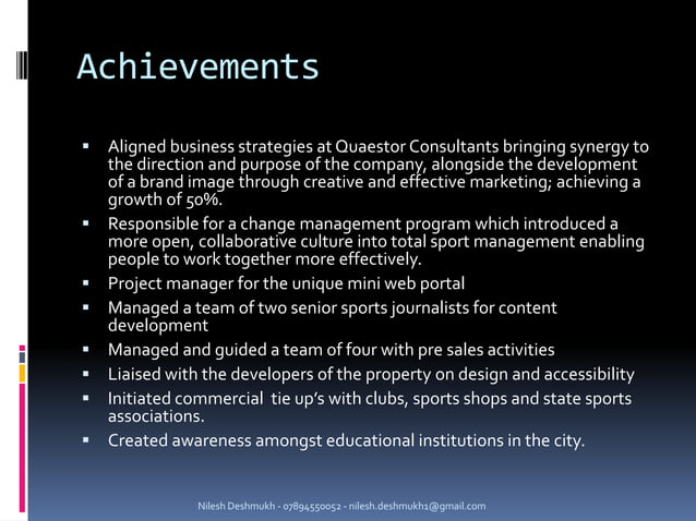 Sports management – my profile