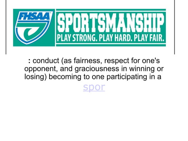 Sportsmanship | PPT