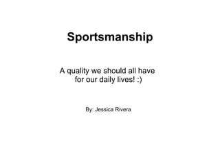 Sportsmanship! | PPT