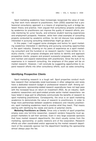 Sports marketing consulting strategies | PDF