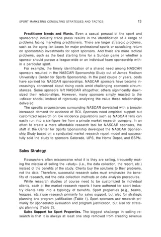 Sports marketing consulting strategies | PDF