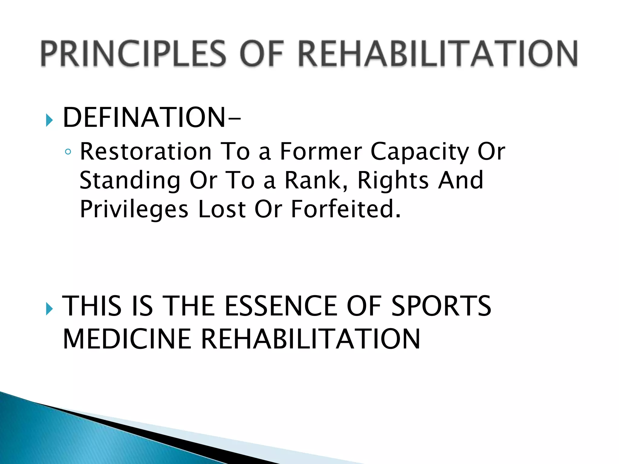 Sports medicine treatment and rehabilitation-Dr Sahir Pall | PPT