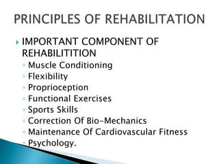Sports medicine treatment and rehabilitation-Dr Sahir Pall | PPTX