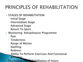 Sports medicine treatment and rehabilitation-Dr Sahir Pall | PPTX