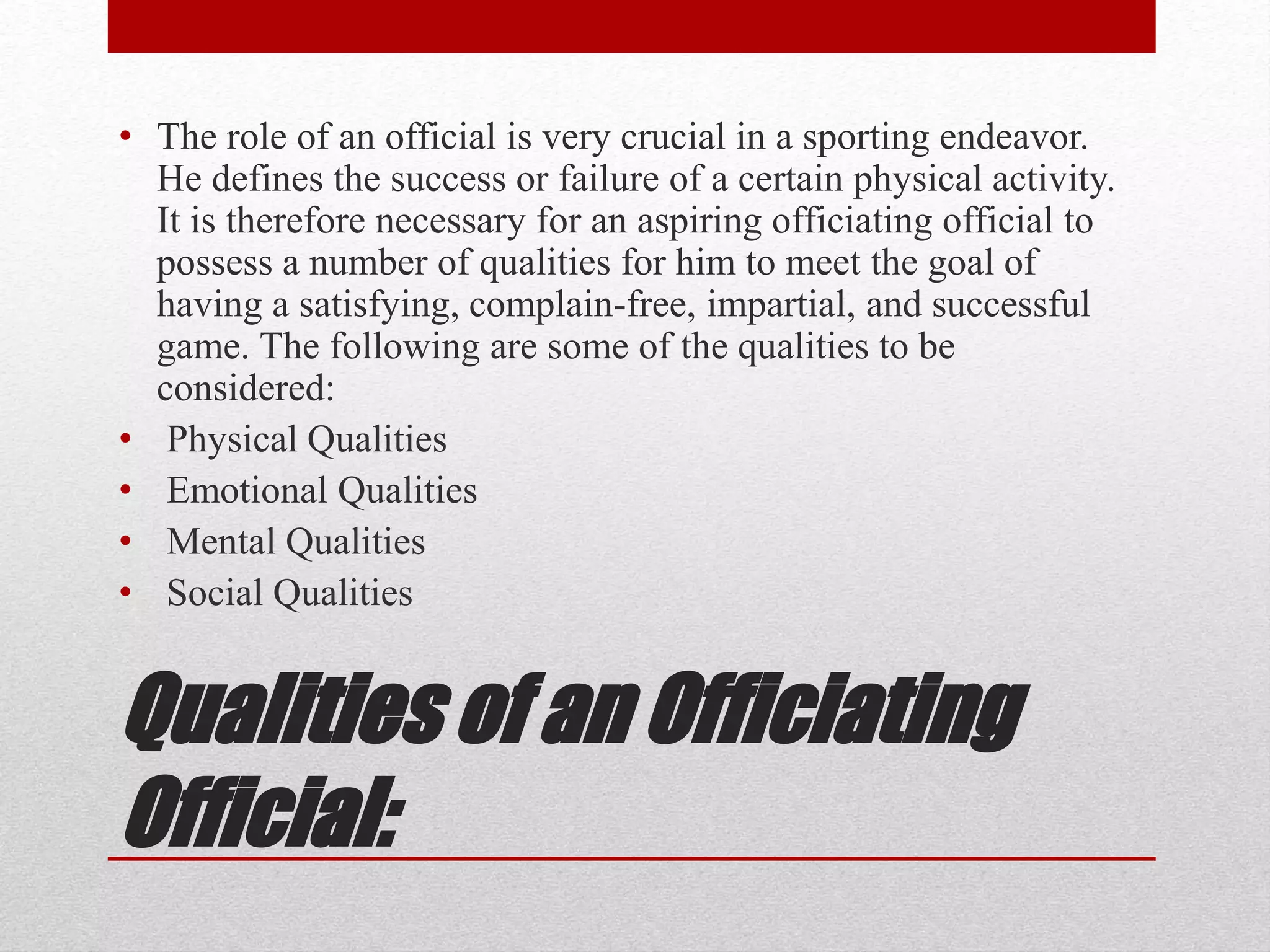 Sports officiating | PPTX