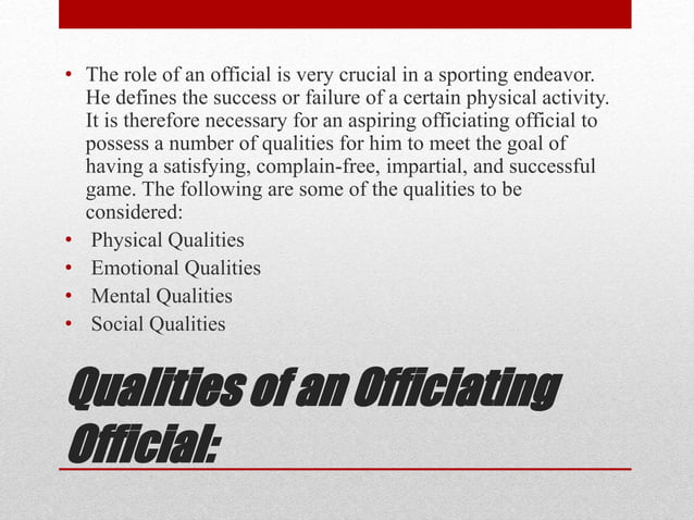 Sports officiating | PPTX