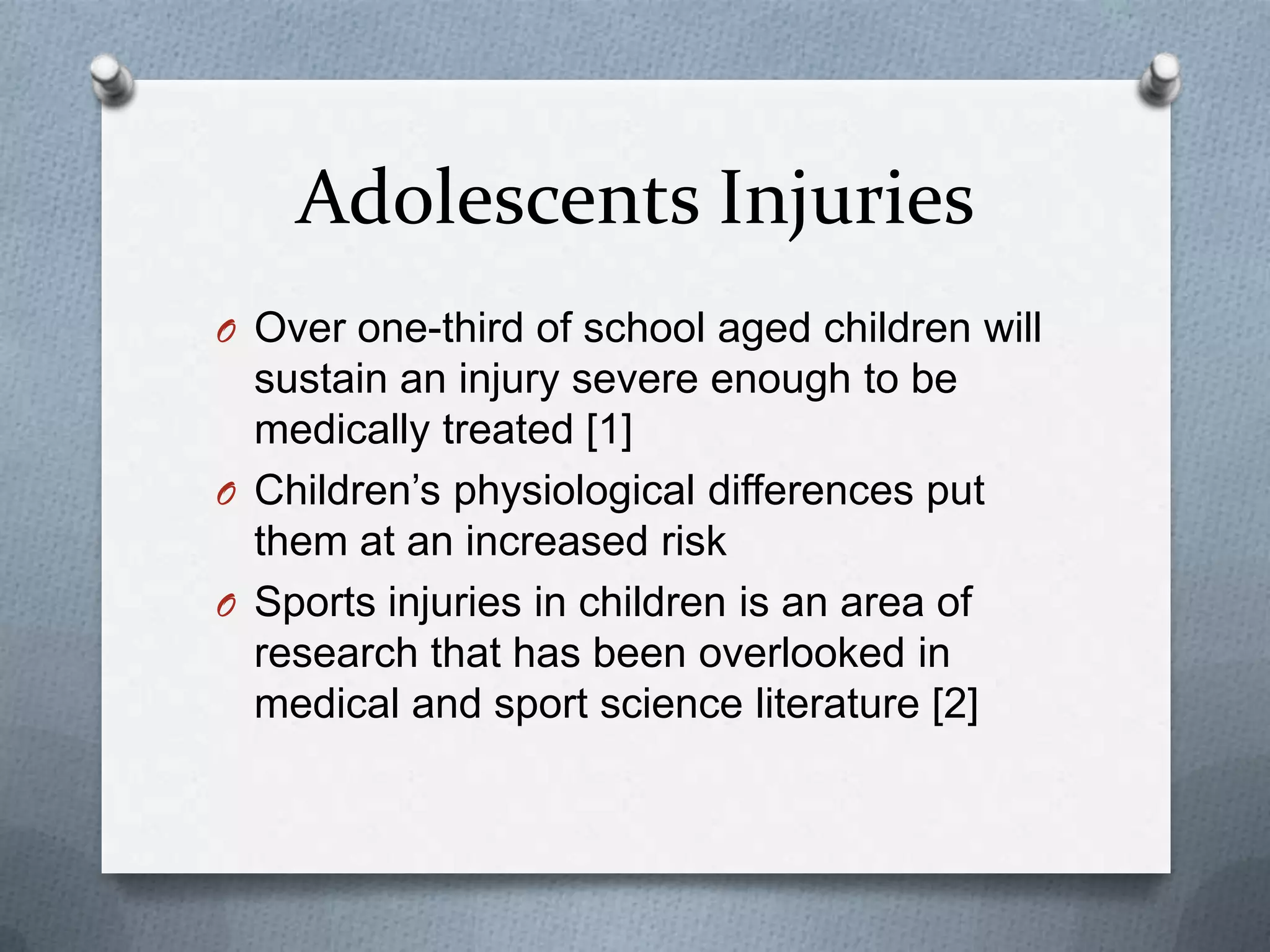 u3025929 Sports Pedagogy- Adolescent Injury Prevention | PPTX